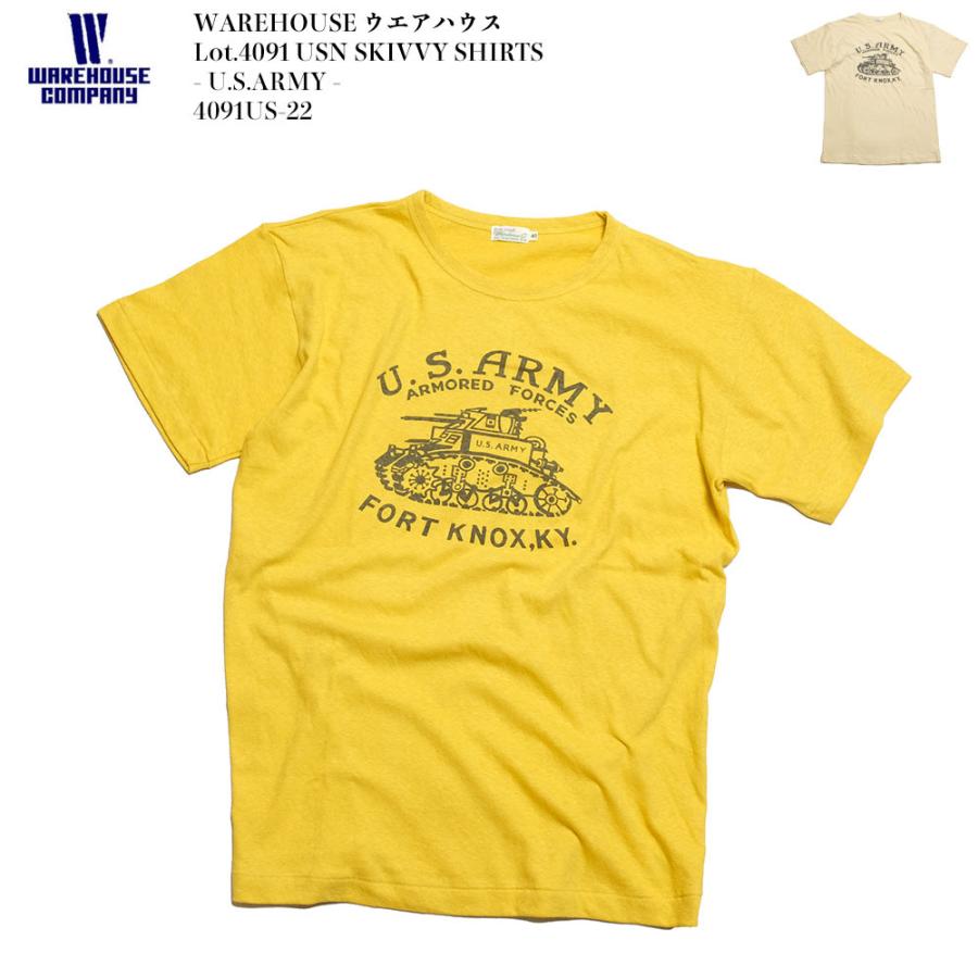 WAREHOUSE WAREHOUSE（ウエアハウス）Lot.4091 USN SKIVVY SHIRTS - U.S.ARMY 4091US ...