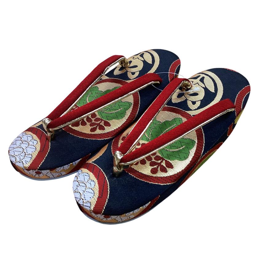 七五三 草履 金襴黒地 桐-7 21cm 7歳用 子供用草履単品 : 京都ひのや呉服店 - 通販 - Yahoo!ショッピング