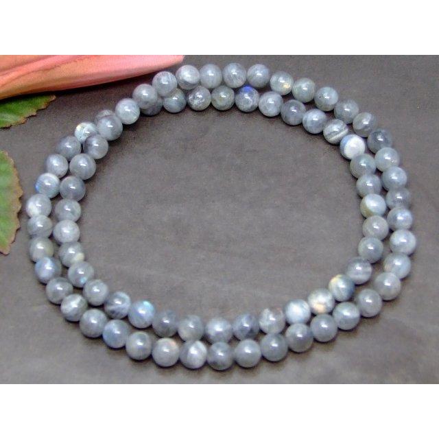 天然石 パワーストーン 64447 今月の半額 ラブラドライト 7mm 三重ブレスレット ネックレス 長さ54cm 送料無料 マダガスカル産 ...