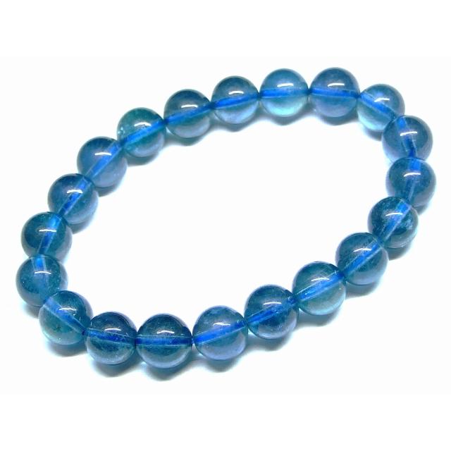 天然石 パワーストーン 65543 ブルーアクアマリン サンタマリアアクアマリン 特級 10mm ブレスレット 内径18cm 送料無料 ...