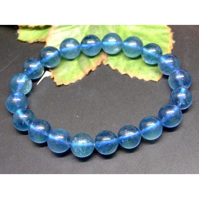 天然石 パワーストーン 65543 ブルーアクアマリン サンタマリアアクアマリン 特級 10mm ブレスレット 内径18cm 送料無料 ...