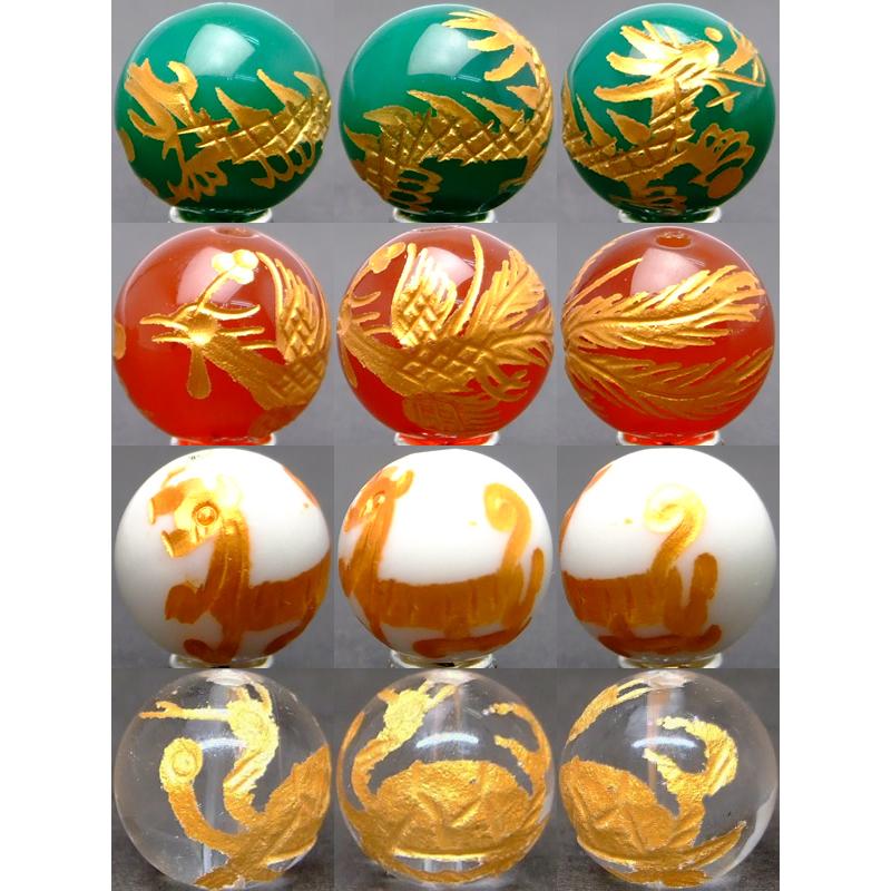 ≪四神 手彫り 12mm≫○12mm○水晶○オニキス○送料無料有○1set ≪四神 手彫り 12mm≫○12mm○水晶○オニキス○送料無料有○1set