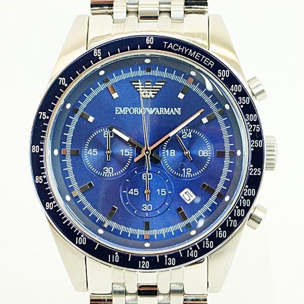 EMPORIO ARMANI アルマーニ AR6072 メンズ 腕時計 ブルーダイアル クオーツ ABランク 中古 nr0402010 ...