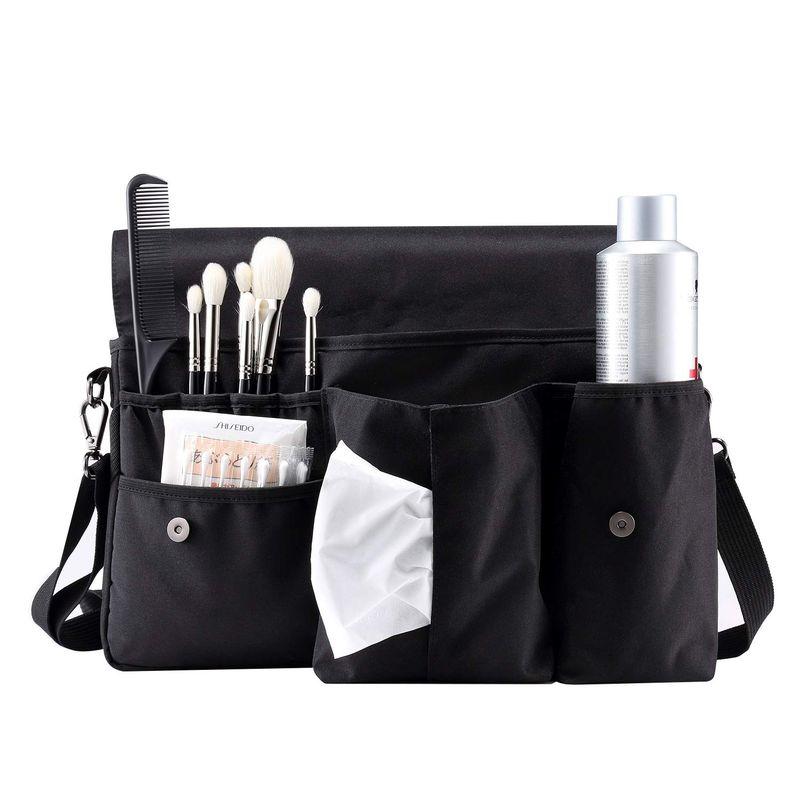 Rownyeon プロ用化粧ポーチ スタジオバッグ ヘアメイクバッグ 大容量 現場バッグ メイキャップ ウェストポーチ 美容師ポーチ メイク ...