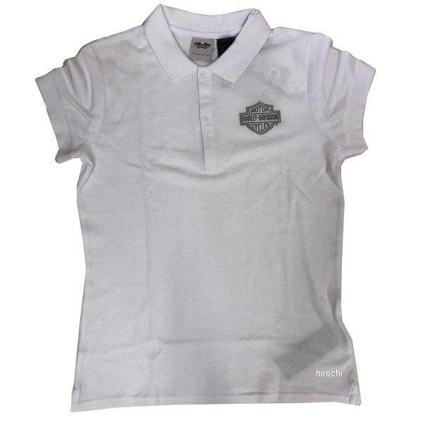 Harley Davidson 【即納】 99107-17VW/000L ハーレー純正 新品 ロゴ ポロシャツ 白 レディース Lサイズ HD ...
