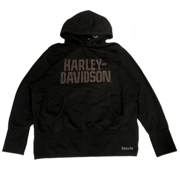 Harley Davidson 96352-19VW/002L ハーレー純正 新品 プルオーバーパーカー スタッズグラフィック レディース 黒 ...