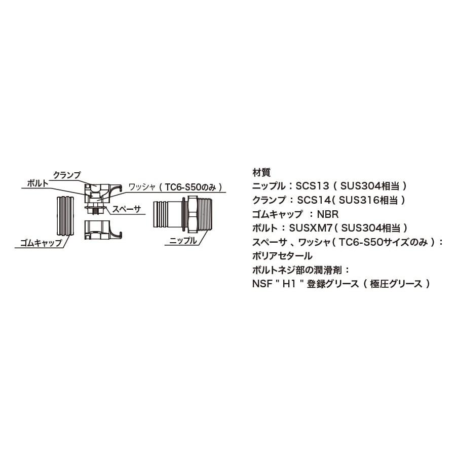 トヨックス トヨコネクタ TC6-S38-R1-1/2 SUS オネジ ホース38×48 取付用 : ホースショップ ヒロムくん - 通販 ...