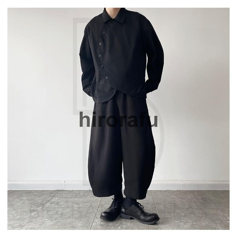 ブランド登録なし 韓国 ファッション モードデザイン シャツ 変形裾 変形ボタンダウン メンズ 大きいサイズ 長袖 ビッグシルエット モードシャツ ゆったり : ヒロラフ - 通販 ...