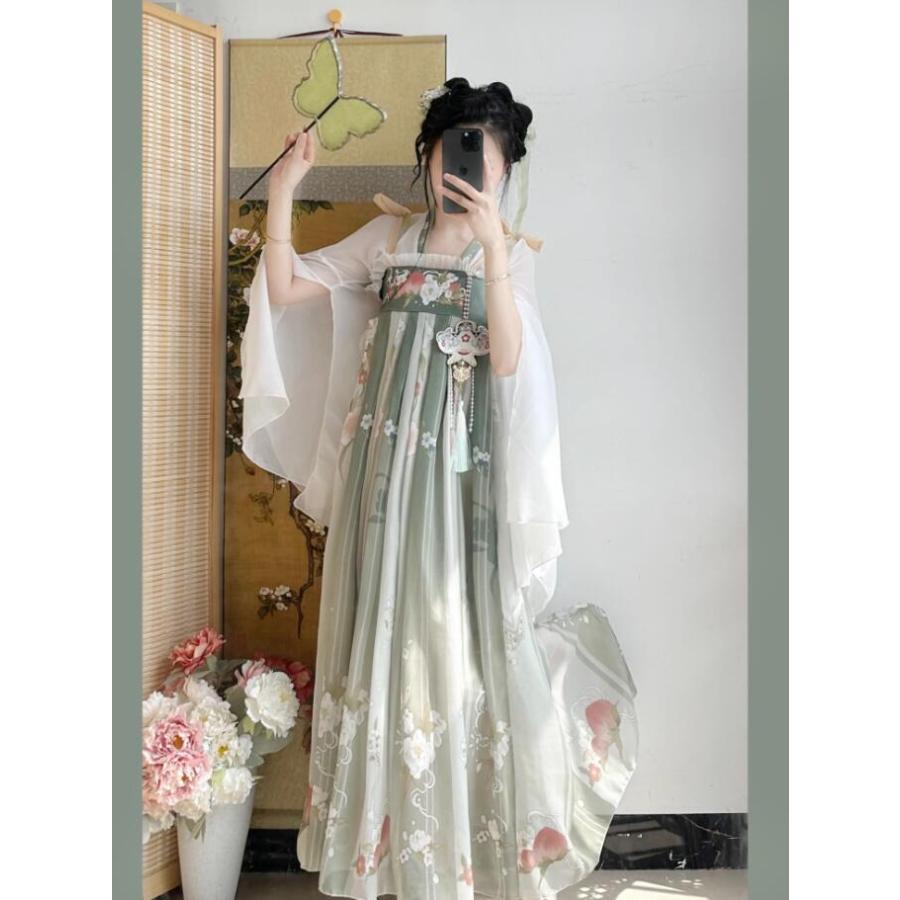 レディース古典美女漢服唐装 可愛い唐装漢服ワンピース 森ガールステージ演出衣装 3色 スリットシャツ コスチューム日常着もOK仙女中国伝統古代ダンス衣装 : 広田ヤフー店 - 通販 ...