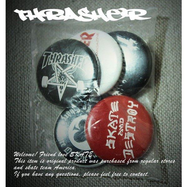 THRASHER (スラッシャー) US 缶バッジ 5種ワンセット Logo THRASHER (スラッシャー) US 缶バッジ 5種ワンセット Logo