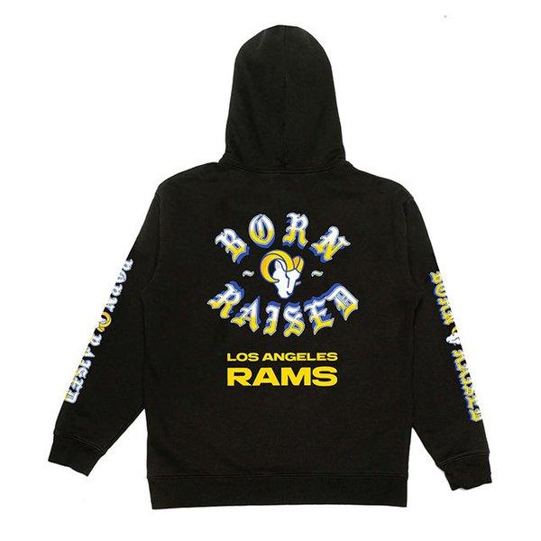BornxRaised (ボーンアンドレイズド) パーカー プルオーバー BORN X RAISED + RAMS ROCKER HOODY ...