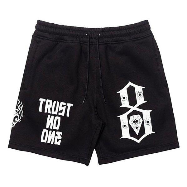 REBEL8（レベルエイト） スウェット ショートパンツ ショーツ Trust No One Shorts Black : HIS HERO ...