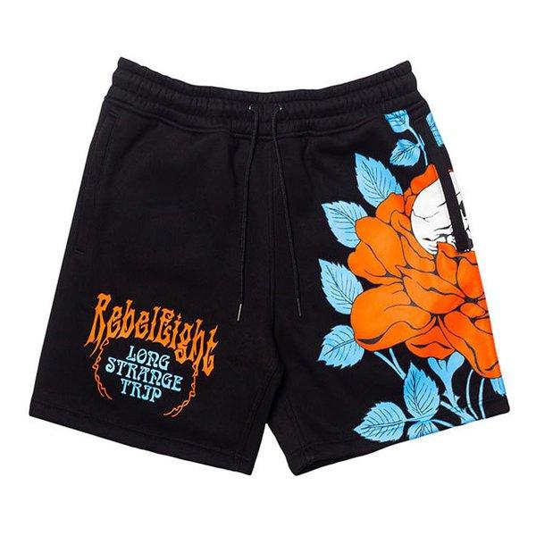 REBEL8（レベルエイト） スウェット ショートパンツ ショーツ Long Strange Trip Shorts Black : HIS ...