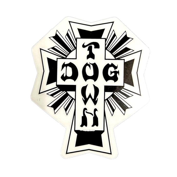 DOGTOWN Dogtown Skateboards (ドッグタウン) US ステッカー シール DT 80s Cross Logo Sticker White / Black 2.5 ...
