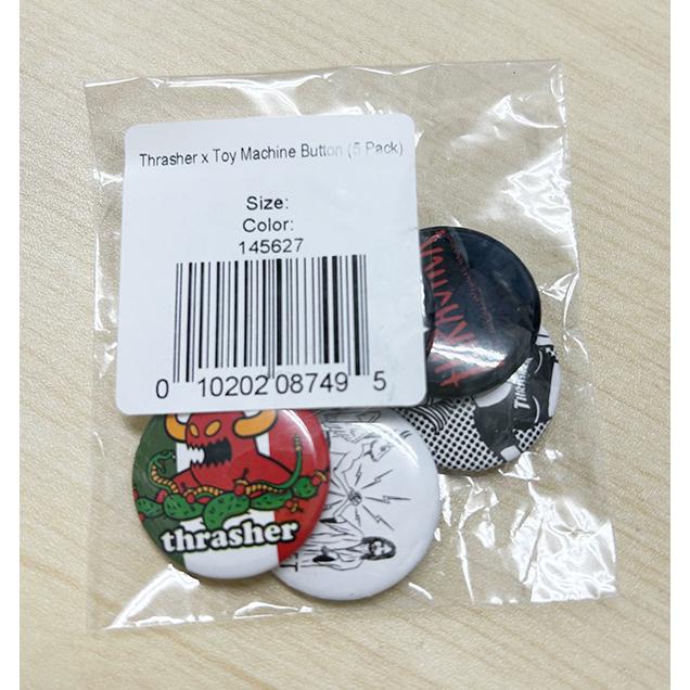 THRASHER Thrasher x Toy Machine (スラッシャー トイマシーン ) 缶バッジ 5個セット Buttons (5 ...