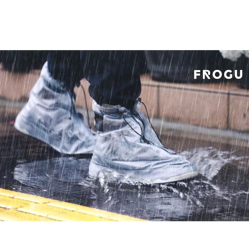 レインシューズカバー ショート FROGU 男女兼用 クリア 携帯用ケース付 滑り止め付（左右各1枚） : ひとモノショップ - 通販 ...