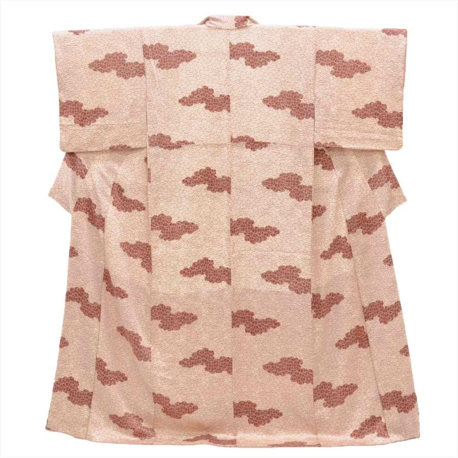 小紋 中古 正絹 仕立て上がり リサイクル着物 お洒落 街着 普段着 着付け 練習 お茶 身丈161.5cm L 裄65.8cm 白色系 菊文様 袷 tt1559b : tt1559b ...