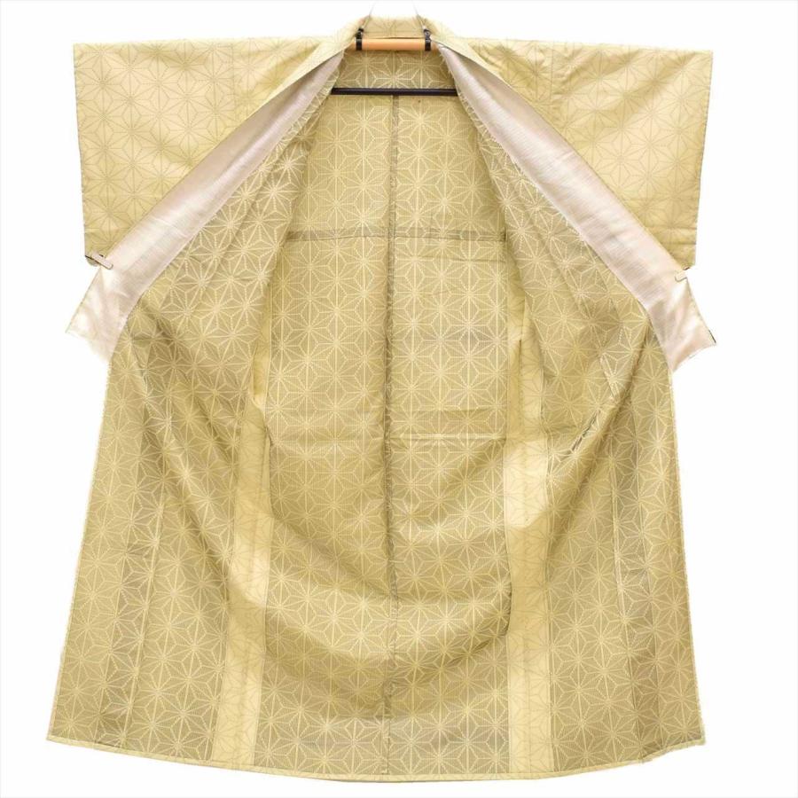 紬 正絹 単衣 身丈156.3cm M 裄64.2cm 仕立て上がり リサイクル着物 黄色系 麻の葉文様 tt2619b : 着物ひととき - 通販 - Yahoo!ショッピング