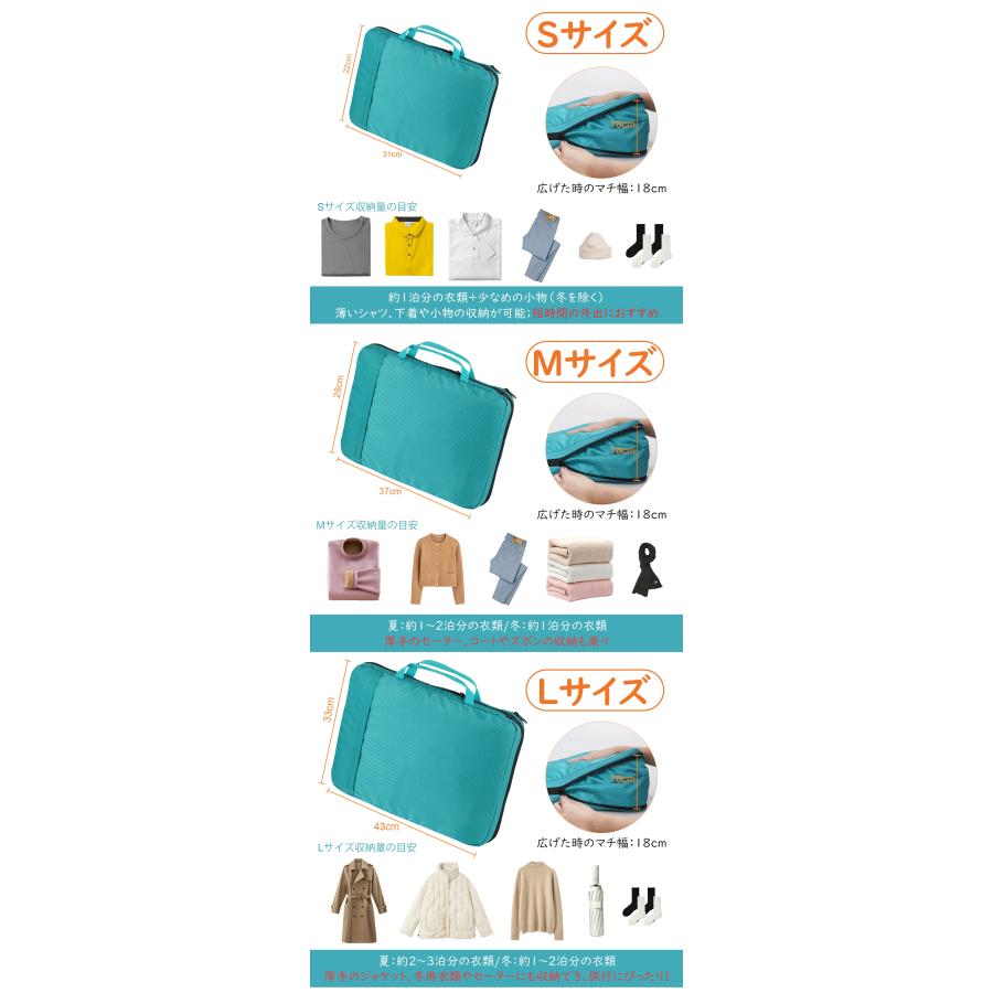 VARNIC 【半額sale！先着20名限定！】トラベルポーチ 旅行用 圧縮ポーチ YKK製ファスナー 3サイズ 旅行バッグ 撥水 出張 衣類仕分け 軽量 大容量 簡単圧縮 : 日和 - 通販 ...