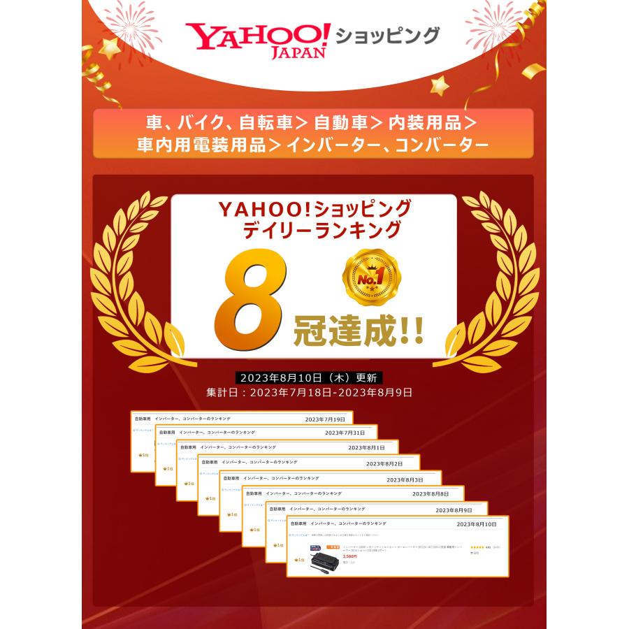 Amison インバーター 200W シガーソケットコンセント カーコンバーター DC12V /AC 100Vに変換 車載用インバーター ACコンセント2口 USB 4ポート : 日和 ...