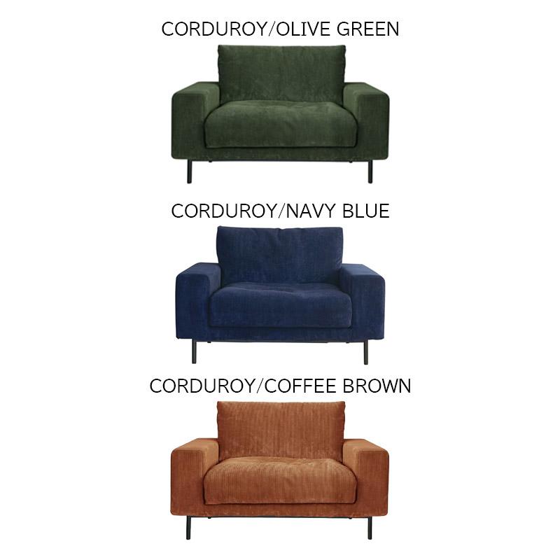 CRUSH CRASH PROJECT 別注 ソファ 1人掛け プルート pluto comform 1P ソファー ファブリック コーデュロイ生地 3色 ヴィンテージ風 スチール脚 ロー ...