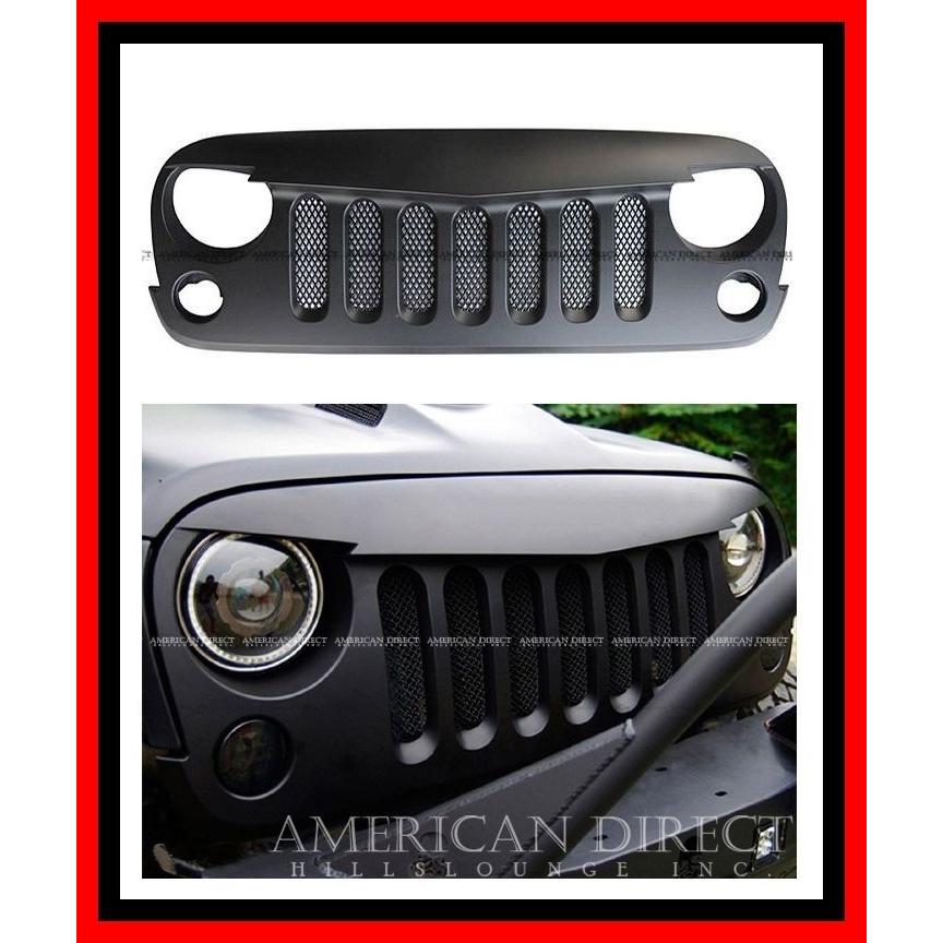 Jeep 【ラスト1点/ブラック】07y- ジープ JK ラングラー/アンリミテッド バッドフェイス フロント メッシュ グリル ライト ランプ マッド ヘッド : HL&WEB - 通販 ...