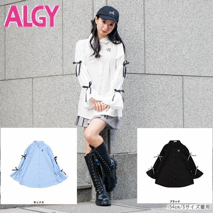 algy 最終SALE 60%OFF ALGYアルジー 2025年春夏りぼんシャツミニワンピ長袖150cm160cm ワンピース キッズ ジュニア こども小学生 中学生 F.O ...