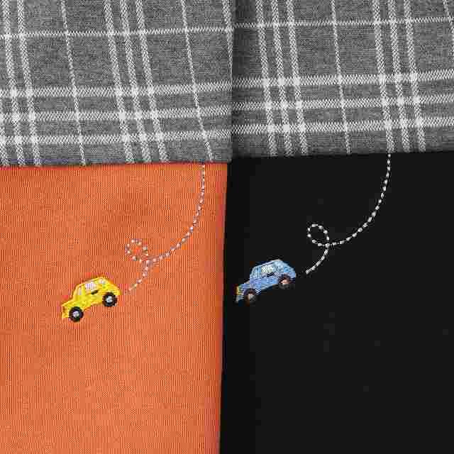 kladskap（クレードスコープ） 【50%OFF SALE】2025年秋冬 車 刺しゅうチェック切替トレーナー プルオーバー 100cm110cm120cm130cm : KIDS ...