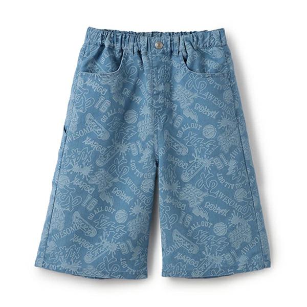 XLARGE KIDS 10%OFF SALEエクストララージキッズ 2025年春夏 ストリート総柄デニムショートパンツ 130cm140cm ...