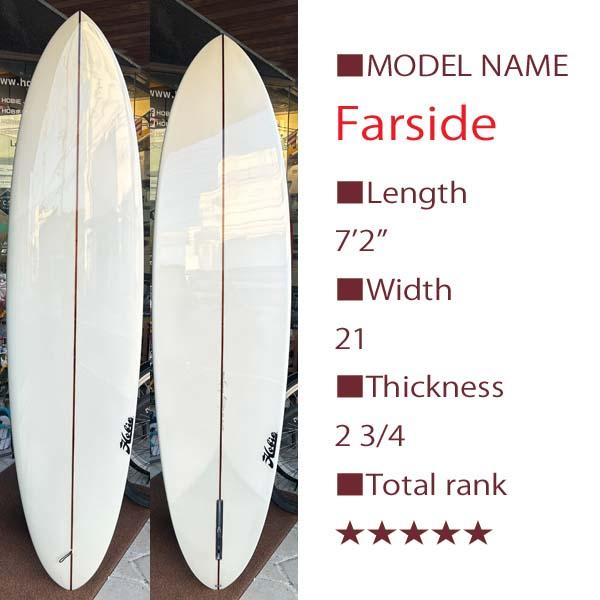 試乗ボード HOBIE FARSIDE 7'2” （ファーサイド ミッドレングス ファンボード ホビー シングル）#320153 ...