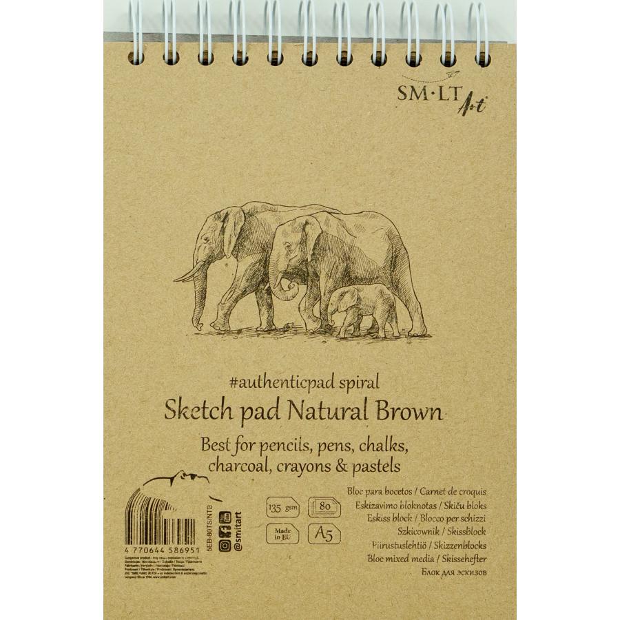 SM・LT オーセンティック スケッチブック ブラウン スパイラル製本 A5サイズ : 5eb-80ts-ntb : ホーコーステーショナリー - 通販 - Yahoo!ショッピング