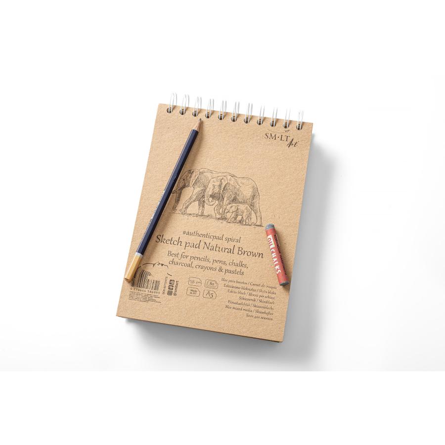 SM・LT オーセンティック スケッチブック ブラウン スパイラル製本 A5サイズ : 5eb-80ts-ntb : ホーコーステーショナリー - 通販 - Yahoo!ショッピング