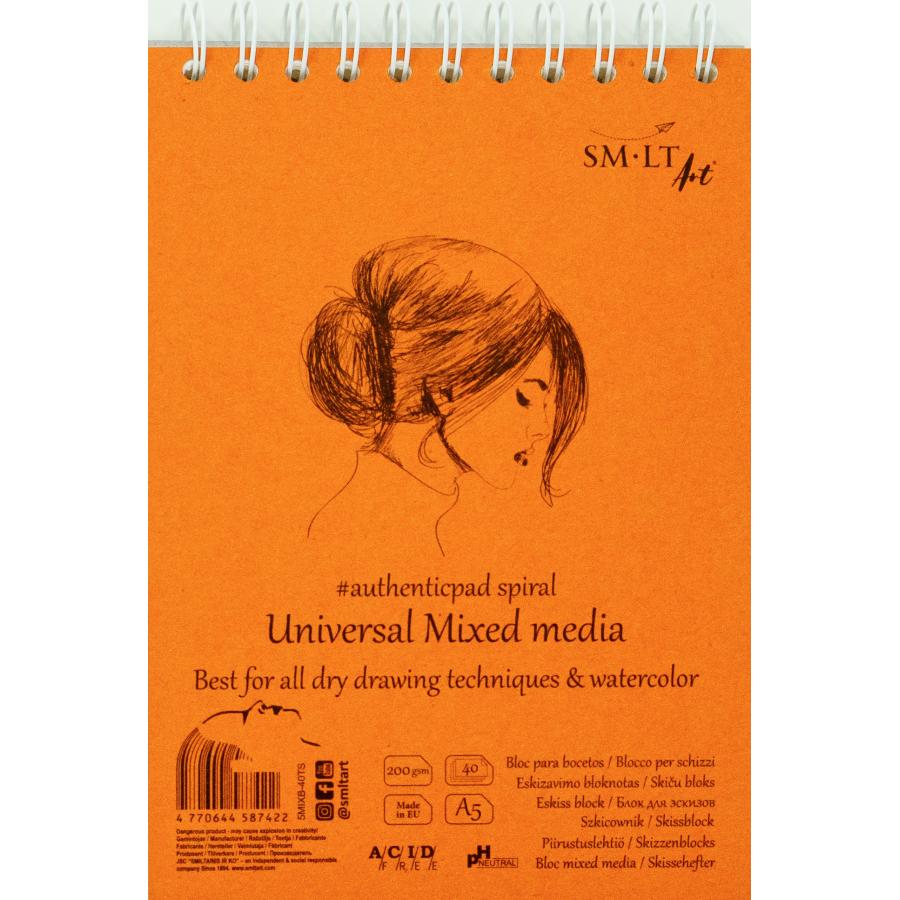 SM・LT オーセンティック スケッチブック ミクストメディア 高級水彩紙 スパイラル製本 A5サイズ : ホーコーステーショナリー - 通販 - Yahoo!ショッピング