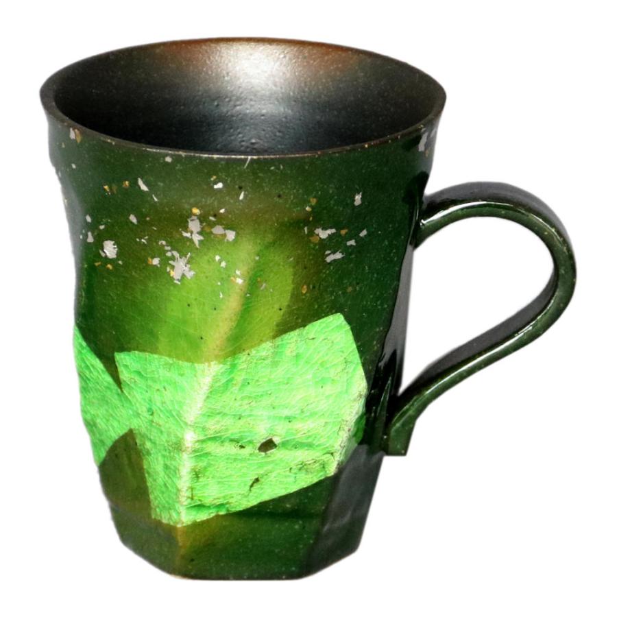 九谷焼 美山窯粗削マグカップ 銀彩金銀ちらし 緑 : 北山堂 - 通販 - Yahoo!ショッピング