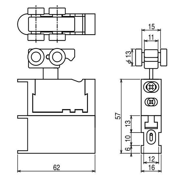 YKK AP YKKAP 吊車(HH-K-36974)HHK36974 上吊り引戸 木製建具 吊り戸車 滑車 室内引き戸 : ノース&ウエスト ...