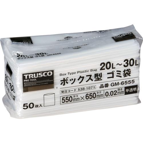 TRUSCO中山 TRUSCO GM-6555 ボックス型 ゴミ袋 20~30L 650X550X0.02 半透明 50枚入 538-1071 トラスコ : メカノマート - 通販 ...
