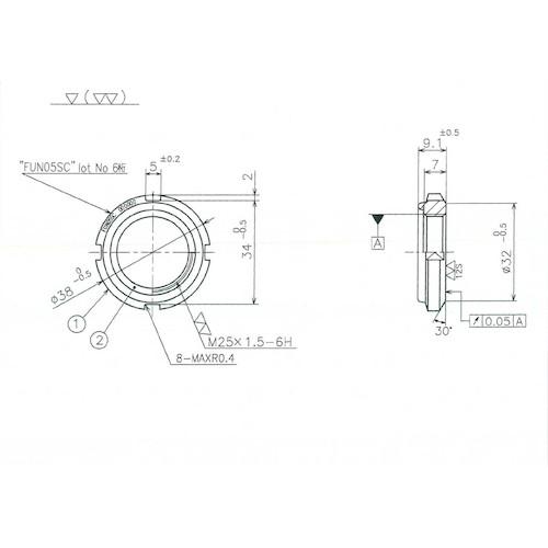 冨士精密 FUN05SC ベアリング用ゆるみ止めナット FINE U-NUT ファイン Uナット M25×1.5 S45C : fun05sc : メカノマート - 通販 - Yahoo!ショッピング