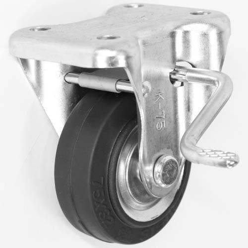 シシク WKB-75 スタンダードプレスキャスター ゴム車輪 固定ストッパー付 75径 シシクアドクライス SISIKU : メカノマート ...