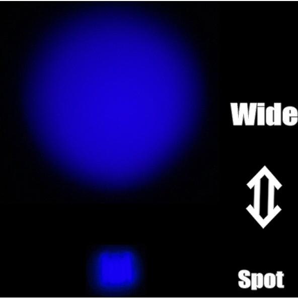 1W ブルー 青色 LED 460nm - 470nm / 30-40ルーメン 表面検査・目視検査用 】LED 懐中電灯 Zoom 焦点調整 ...