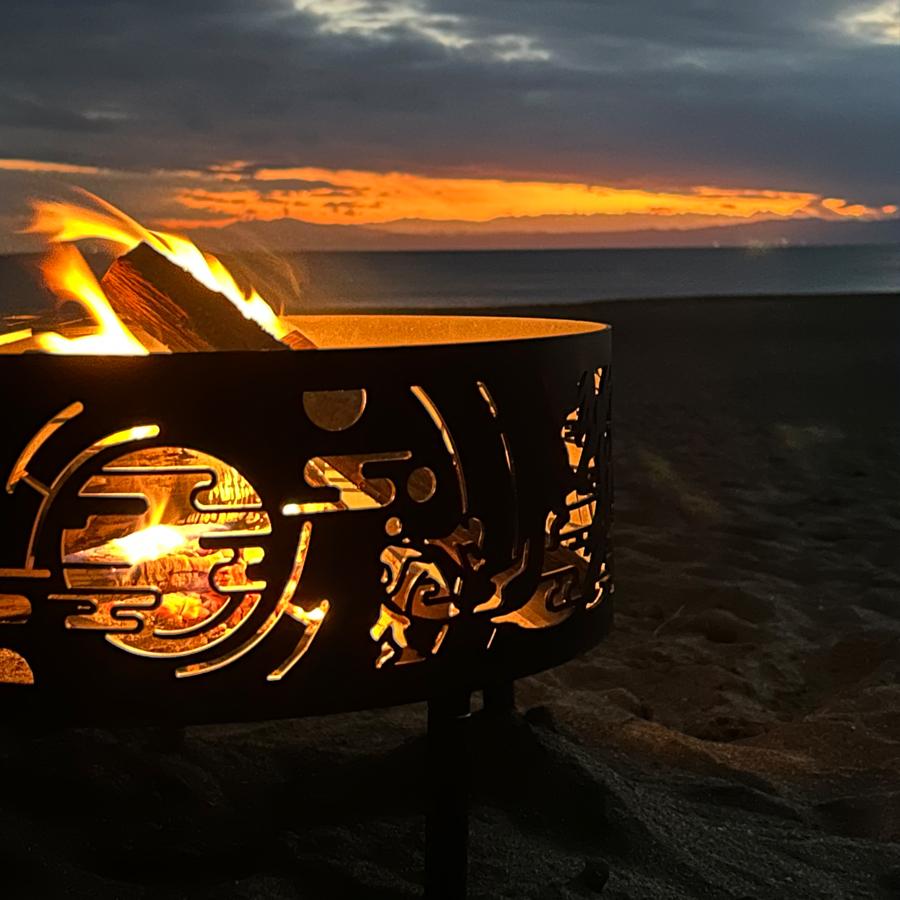 焚き火台 荒魂/あらみたま 和柄の焚き火台 φ450 板厚3.2mm 高さ265mm（脚100mm） 一枚絵 : Holy Ground Outdoor - 通販 - Yahoo!ショッピング