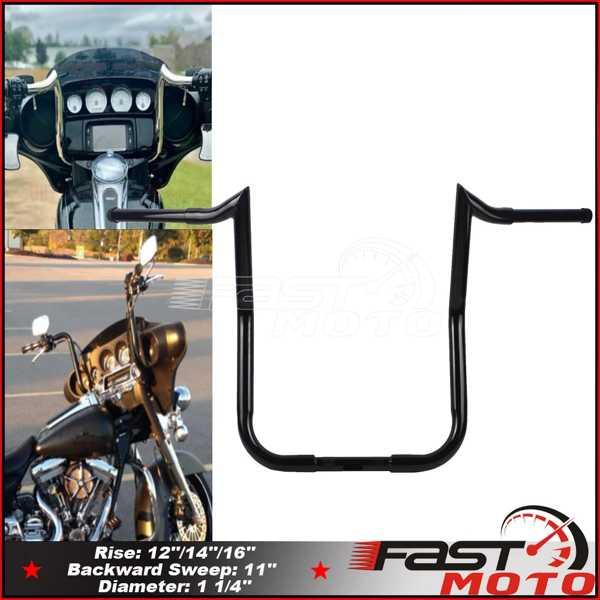 ハンドルバー16 "rise quesunband,ハーレー,ツーリング,ロード,ストリート,グライド,フレア,14インチ用 ...