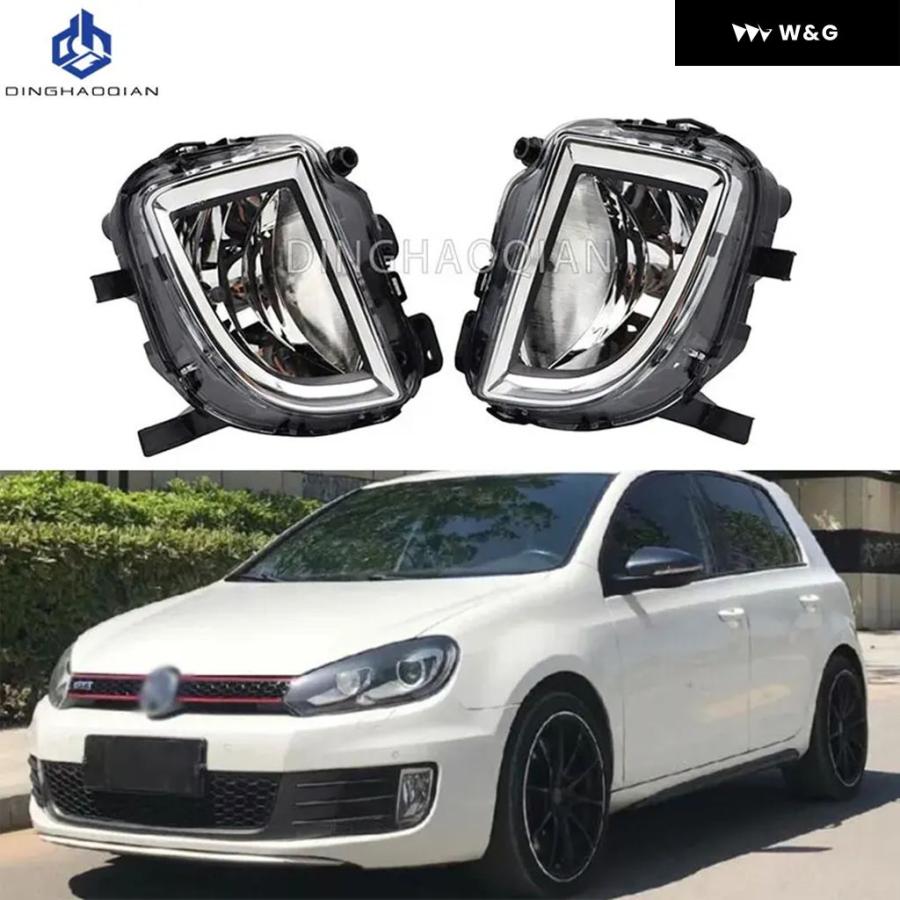 車用フロント バンパー フォグランプ ライト フォルクスワーゲン VW ゴルフ 6 A6 MK6 カブリオレ GTI GTD ジェッタ GLI ...