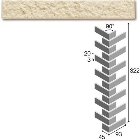 ニッタイ工業株式会社 外装壁タイル フレーバー（接着剤張り工法） FL203/1CRM ボーダー曲り（ユニット）（接着） : ホームデザイン ...