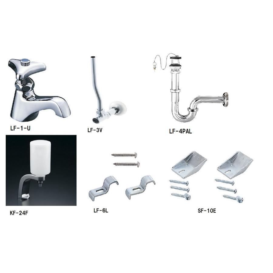 LIXIL L-132G/BW1＋LF-1-U+LF-3V+LF-4PAL+KF-24F+LF-6L+SF-10E そで付小形洗面器(水栓穴2)壁排水セット LIXIL(INAX) : ホーム ...
