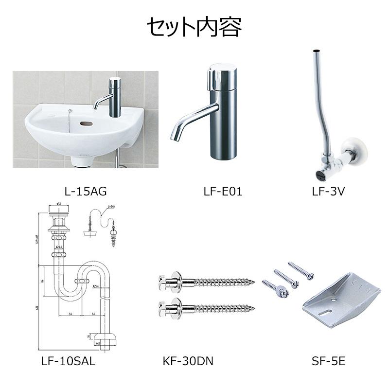 LIXIL L-15AG/BW1＋LF-E01（SSET）平付大形手洗器(水栓穴1)床排水セット LIXIL(INAX) : ホームデザイン - 通販 - Yahoo!ショッピング
