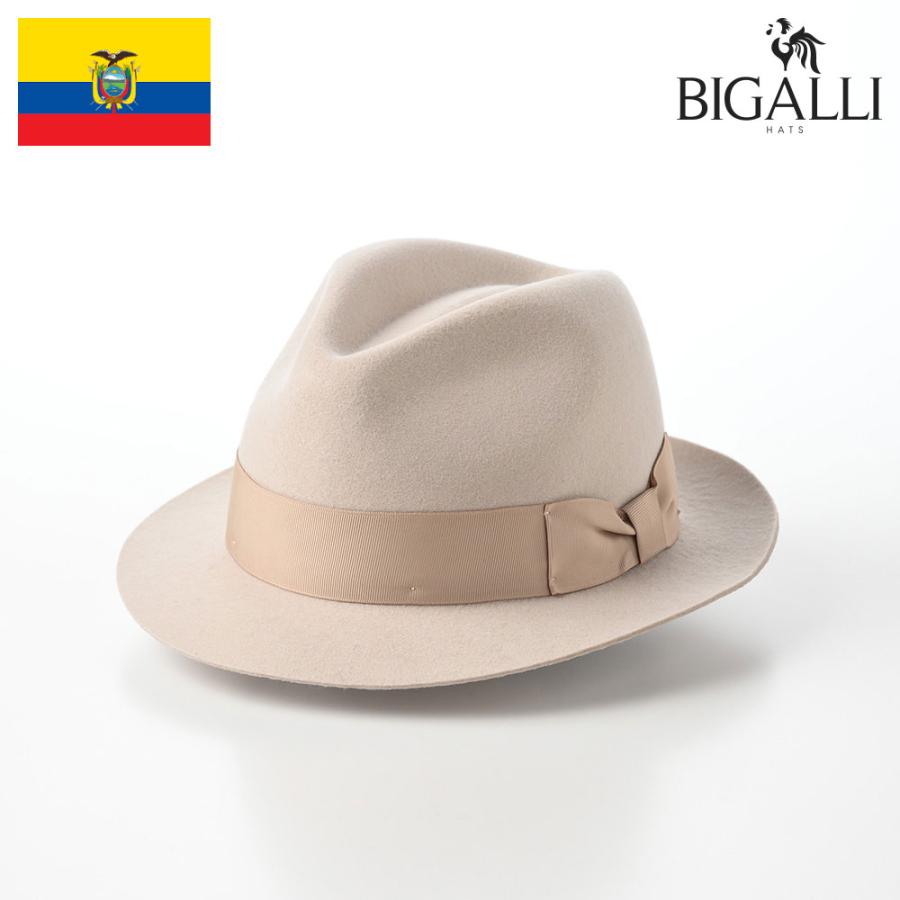 BIGALLI（ビガリ） 中折れハット メンズ レディース 秋 冬 フェルトハット 大きいサイズ ABEL(アベル) クリーム : メンズ ...