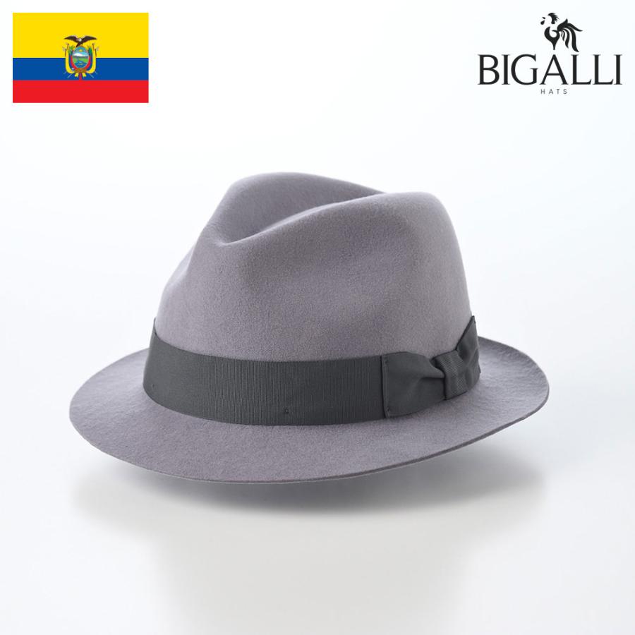 BIGALLI 中折れハット メンズ レディース 秋 冬 フェルトハット 大きいサイズ ABEL(アベル) グレー : メンズハット・帽子専門 ...
