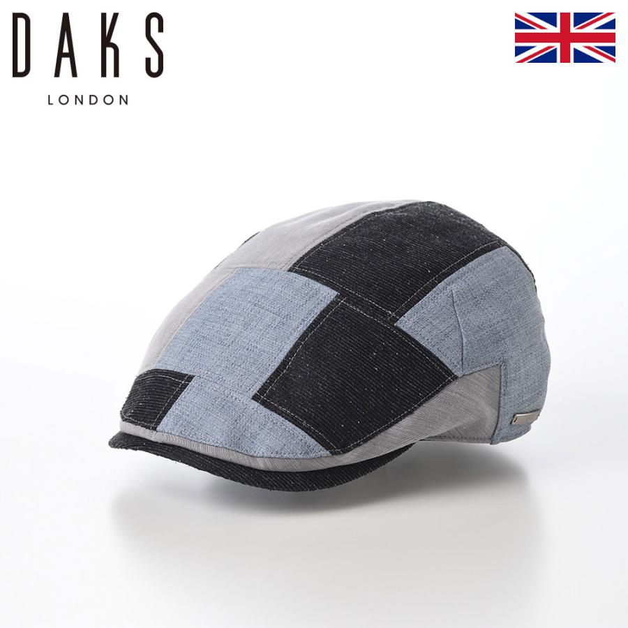 DAKS ダックス 帽子 ハンチング帽 キャップ CAP 春 夏 メンズ レディース Hunting Patchwork（ハンチング パッチワーク） D1756 ブルーグレー : メンズハット ...