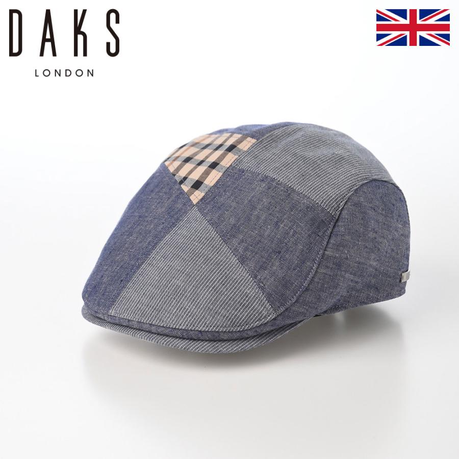 DAKS ハンチング帽 帽子 メンズ レディース 普段使い Hunting Pattern Patchwork（ハンチング パターン パッチワーク） D1820 ネイビー : メンズハット ...