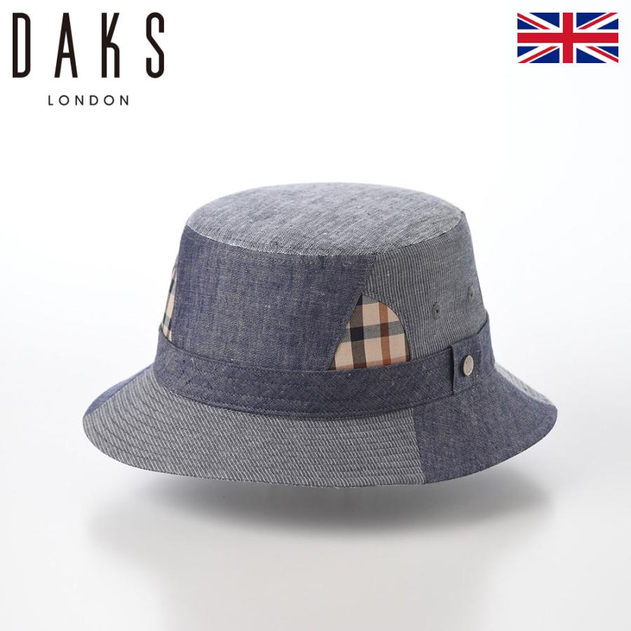 DAKS [SALE] バケットハット サファリハット 帽子 メンズ ブランド ダックス Hat Pattern Patchwork(ハット パターン パッチワーク) D1821 ネイビー ...